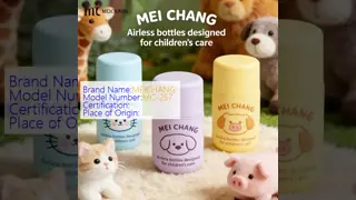 China PP Double-Lid Vacuum Airless Pump Bottle with Child-Resistant Design and Customizable Logo for Kids Skincare for sale
