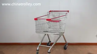 China 125L European Style Hand Folding Shopping Trolley Cart with Children Seats for sale