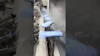 Blue plastic phone case with vacuum coating display