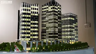 High-Rise Architectural Scale Model - Realistic Lighting Facade Details for Office