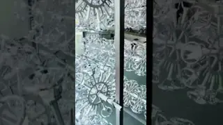 Display of finished circular handicrafts with silver coating layer