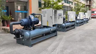 100hp water cooled variable screw type chiller unit