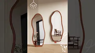 China Handmade Modern Home Decor Large Wall Hanging Gold Frame Mirror Irregular Shape with Organic Style Art Deco Design for sale