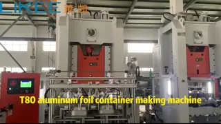 Automatic Aluminum Foil Container Making Machine LK-T80 in Action | 80 Ton Press + Auto Stacking