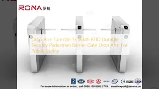 China Drop Arm Turnstile 13.56Mh RFID Durable Security Pedestrian Barrier Gate Drop Arm For Public Facility for sale