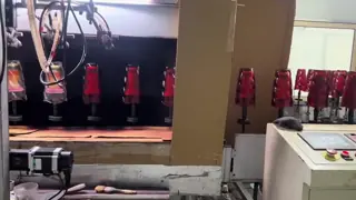Red glass bottle of Uv line