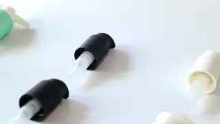 China 24mm 28mm Left Right Lock Cream Pump Matte Glossy Long Nozzle Clip Spring for sale