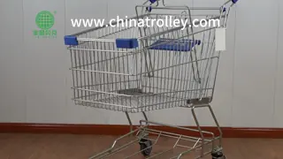 China Q195 Steel 125L Asian Supermarket Metal Storage Shopping Trolley SGS Certificate for sale