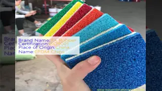 China 70 Shore A Colored EPDM Rubber Granules with 18% EPDM Content Made from Virgin EPDM for Running Tracks and Playgrounds for sale