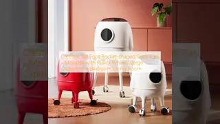 China Creative Rocket-shaped Trash Can with Large Capacity and Movable Pulley Wheels for Bedroom Living Room for sale