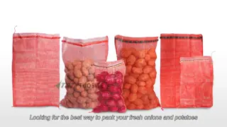 Red PP Leno Mesh Bags for Onion Potato Packing
