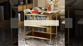 Luxury Gold Wine Cart Service Trolley