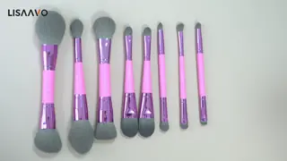 China 10-Piece Dual-Ended Professional Makeup Brush Set with 20 Functions and Premium Nylon Bristles for sale