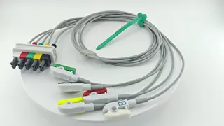 Watch:Compatible HP 5 Lead ECG Leadwire Clip Type IEC