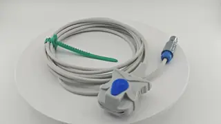 Watch: Compatible Mindray 6 Pin 40 Degree Direct Spo2 Sensor Adult Finger Soft 2.8M