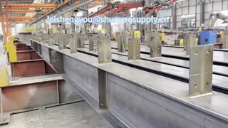 China Steel Frame Construction Prefab Warehouse Workshop Garage Hangar Metal Industrial Building with H Section Frame for sale