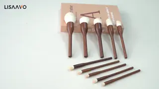 10-Piece Makeup Brush Set with Ultra-Soft Bristles & Wood Handles