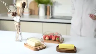 Glass Butter Dish with Lid