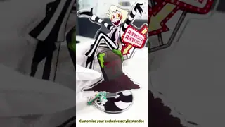 China Custom Double-sided Acrylic Stand Transparent Rotating Plaque Clear Acrylic Standee Humanoid Character Desktop Ornament Gif for sale