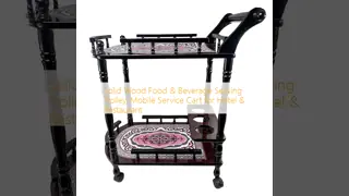 Bamboo Service Trolley Drawer Casters