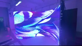 Flexible curved LED display screen with high-definition image display.