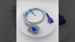 Watch:Compatible Nellcor 9 Pin Spo2 Sensor Adult Finger Soft 1M