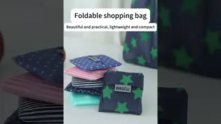 Gelory Eco Friendly Recycled Ripstop Polyester Grocery Bags Reusable Foldable Shopping Bags