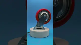 Red heavy duty wheels Iron core PU  riigid  casters