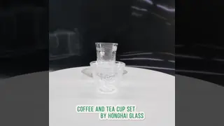 Elegant Embossed Floral Glass Cup and Saucer Set