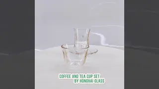 Elegant Gold Arabic Calligraphy Glass Tea Cup