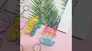 Food Grade Silicone Keychain Fidget Toys, BPA Free Sensory Keyrings, Factory Bulk Wholesale Custom L