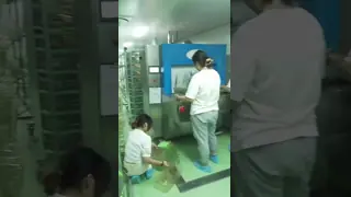 Animal laboratory equipment - mouse cages are being washed