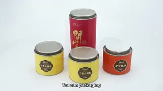 Round Paper Cans Canister Empty Airtight Tea Paper Cans for Gift