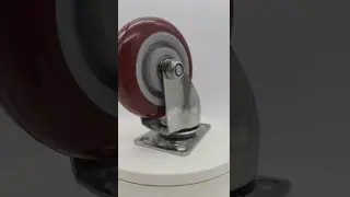 304 stainless steel heavy duty red pu rigid   caster