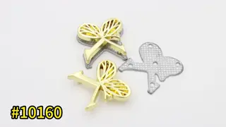 Gold hollow butterfly custom metal logo tag-10160