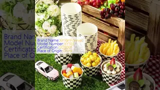Plaid Ice Cream Cups Grease Water Resistant Food Safe