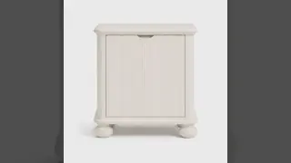 Cream Fluted Bedside Cabinet Storage Solution