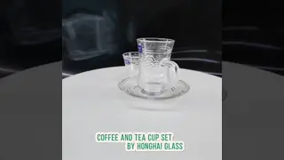 Embossed Clear Glass Tea&Coffee Cup Set with Saucer – 18Piece Elegant Glassware for Home & Gifting