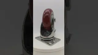 304 stainless steel heavy duty red pu lockable  caster