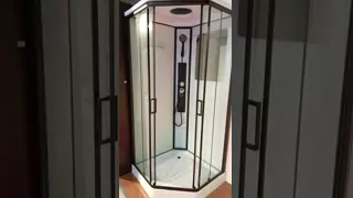 Why Choose Stylish black paint aluminum alloy frame shower cabin with  Glass roof mirror and tray