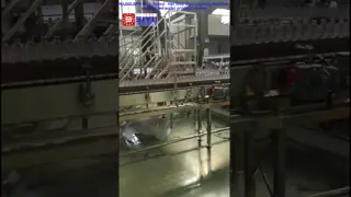 43,000 BPH High-Speed ​​Hot Melt Glue Labeling Machine at a bottled water production line