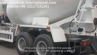 371HP Sinotruk Howo Concrete Mixer Truck 10-20CBM