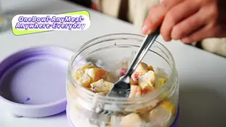Glass food storage container with silicone