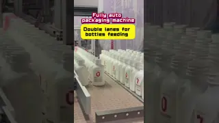 Fully auto packaging machine with double channel bottle feeding