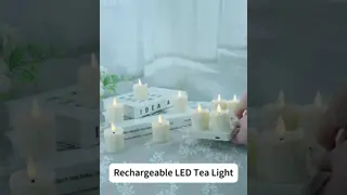 Safe 3D Flame Rechargeable LED Tealight Candle Remote Control