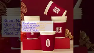 Burgundy Wedding Cups Double Happiness Tea Ceremony