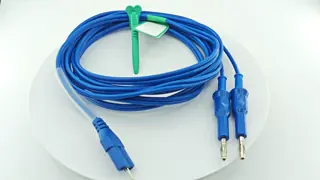 Watch:Grounding Pad Cable double 4.0 banana plug with a single pin 3M