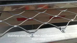 Display of Framed Stainless Steel Wire Rope Mesh