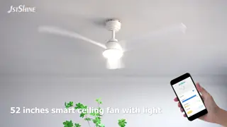 Quiet White Ceiling Fan 52 Inch DC Motor