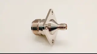 N female to SMA female 4-hole flange mount RF adapter (N/SMA-KKF) is a 50Ω high-frequency coaxial c